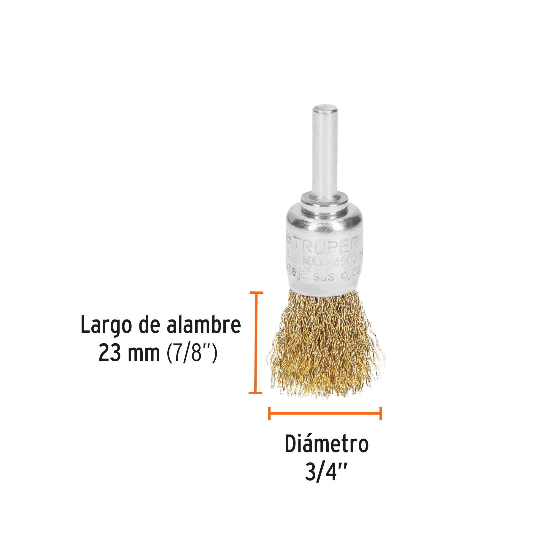 Carda de copa 3/4″ alambre grueso para taladro, Truper 11593 – FERRETERÍA DEL HOGAR