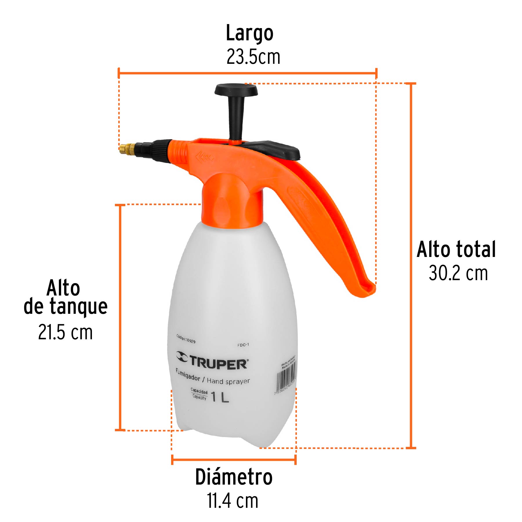 Fumigador de 1 litro doméstico, Truper 10929 – FERRETERÍA DEL HOGAR
